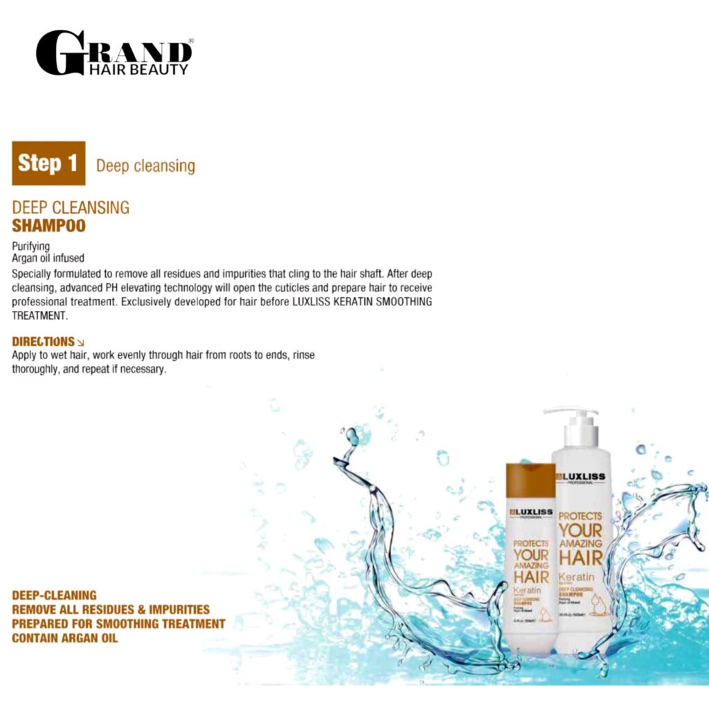 Luxliss Premium Keratin Deep Cleansing Shampoo 500ml - Grand Hair Beauty